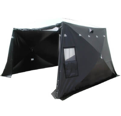 4x4x2,4m Forensic tent Black/translucent roof