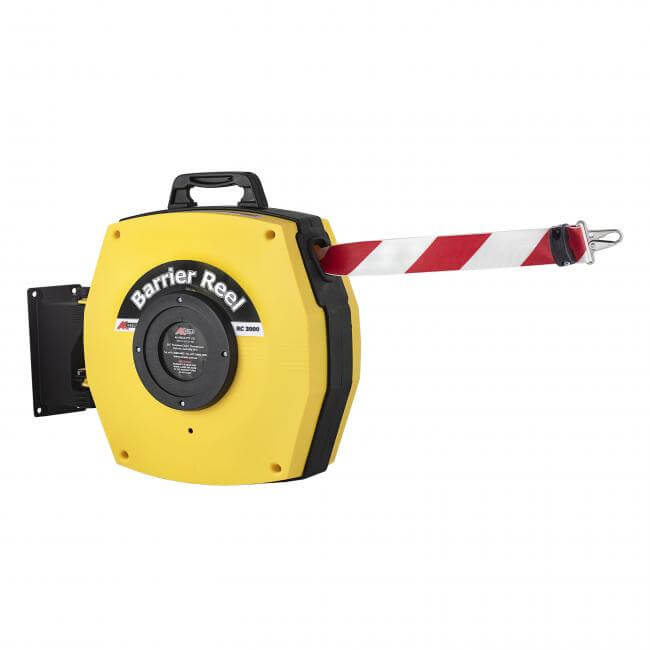 Retractable Heavy Duty 25m barrier belt red/white