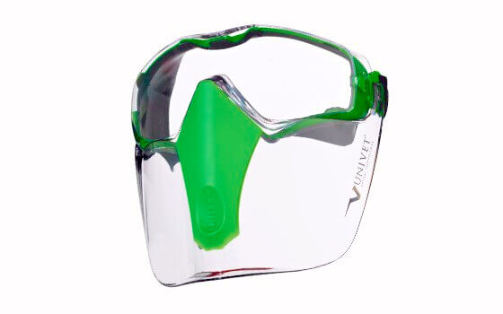 Univet 6X3 Safety Goggles w. Face Shield